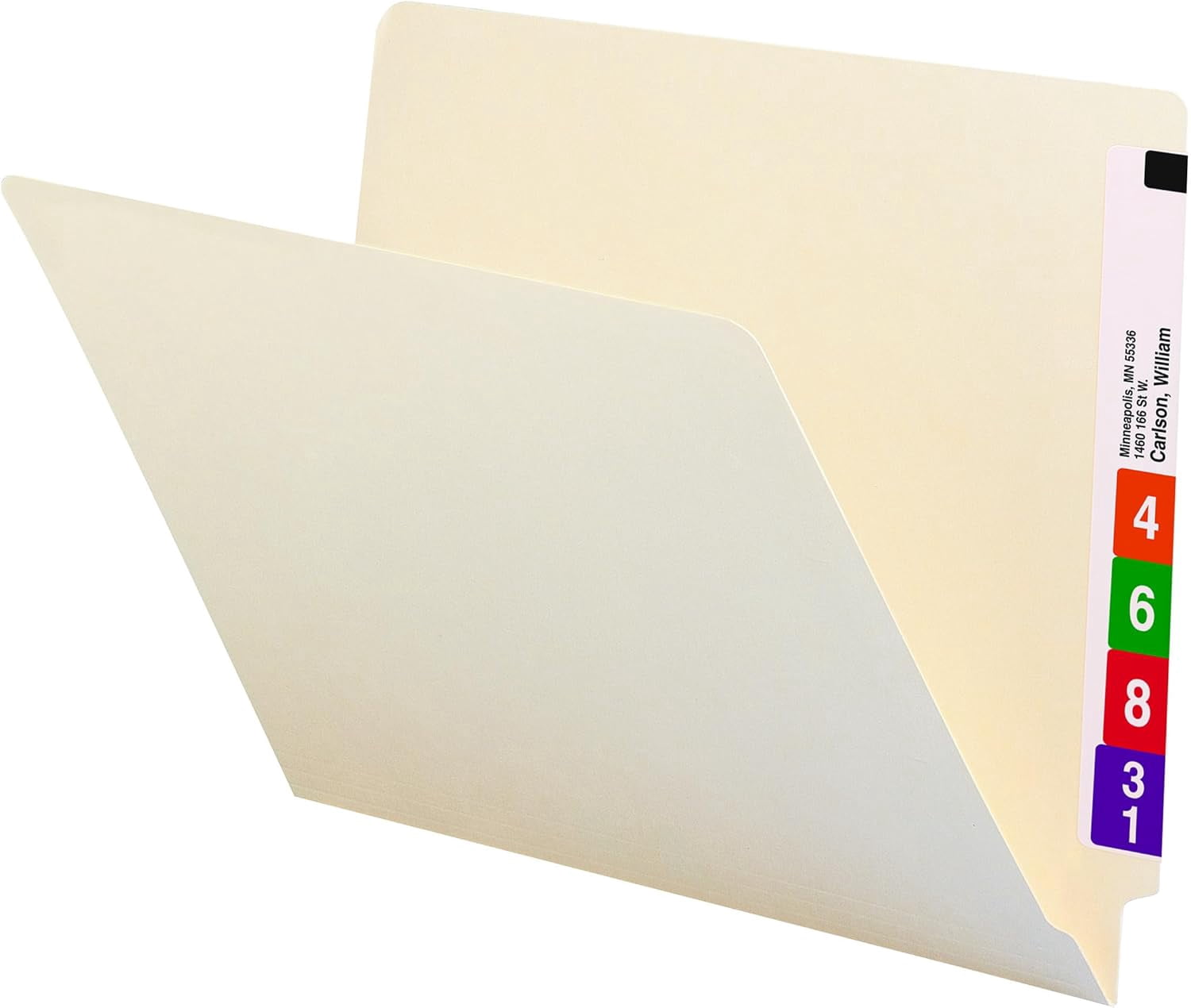 End Tab File Folder, Straight-Cut Tab, Letter Size, Manila, 100 per Box ...