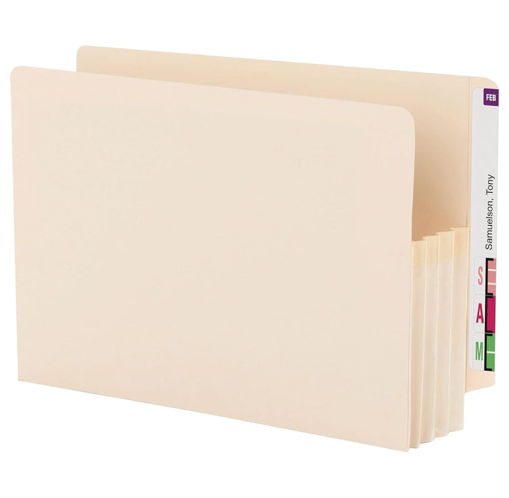 End Tab File Pocket, Reinforced Straight-Cut Tab, 3-1/2" Expansion ...