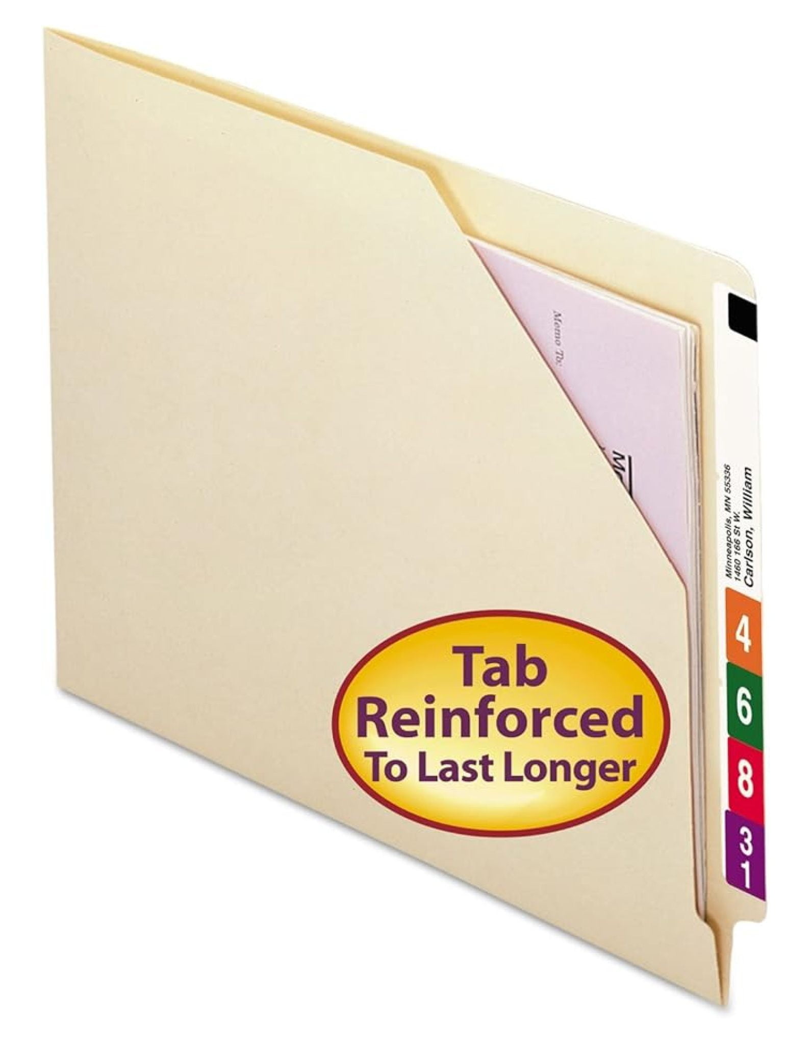 End Tab File , Shelf-Master Reinforced Straight-Cut Tab - Walmart.com
