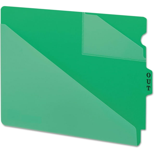 End Tab Out Guide Two Pocket Style Center Position Tab Extra Wide Letter Size Green 50 Per