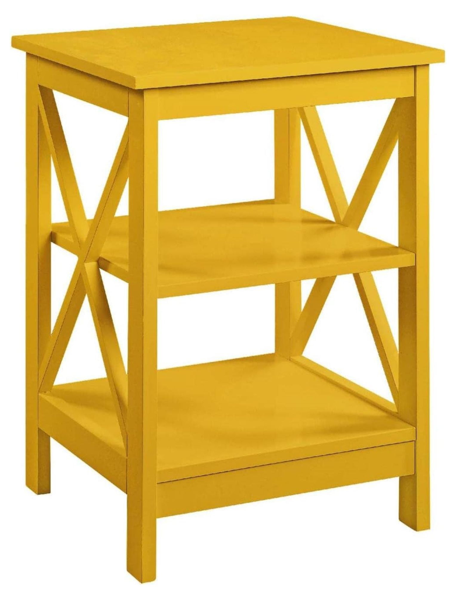 End Table 15.75" - Modern Living Room Table with Storage Shelves ...