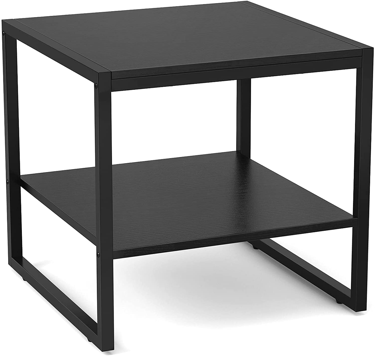 End Table, 20 Inch Square End Table, Mini Fridge Stand with 2-Tier ...