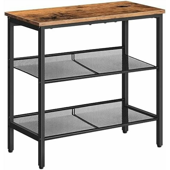 End Table, 3-Tier Narrow Side Table, Nightstand with 2 Flat or Slant ...