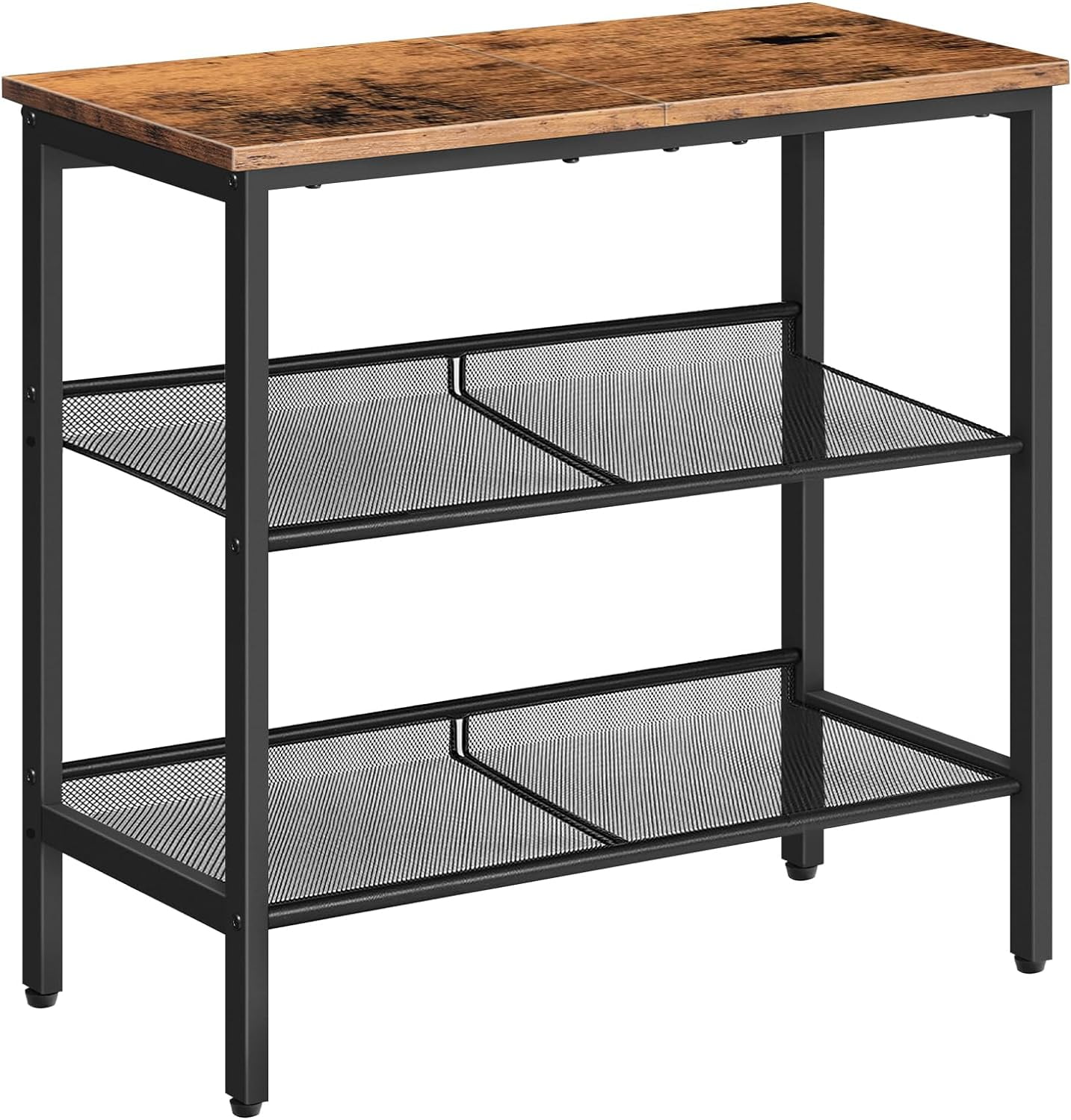 End Table, 3-Tier Narrow Side Table, Nightstand with 2 Flat or Slant ...
