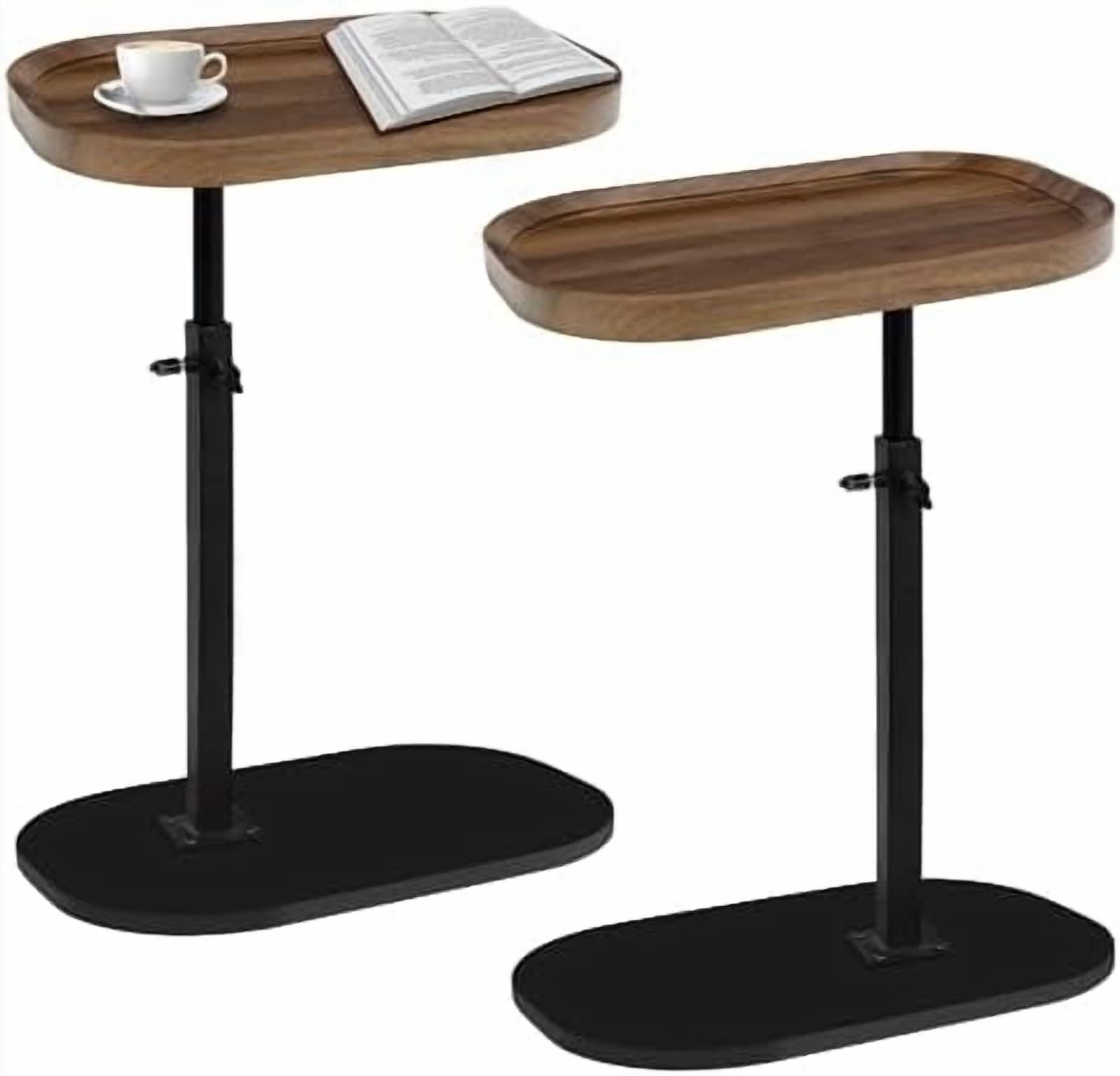 End Table Adjustable Height, 360°Swivel TV Tray C Table for Couch Sofa ...