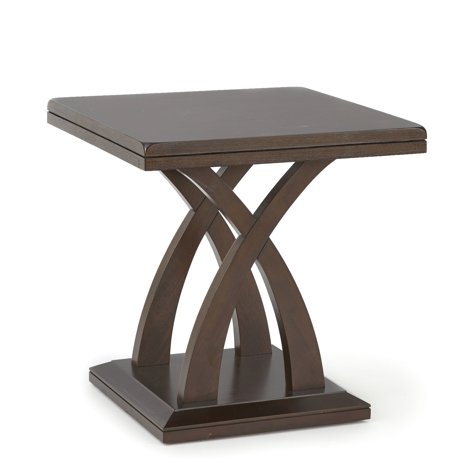End Table In Brown, Hardwood & Mango Veneer, Cherry Finish, Decorative ...