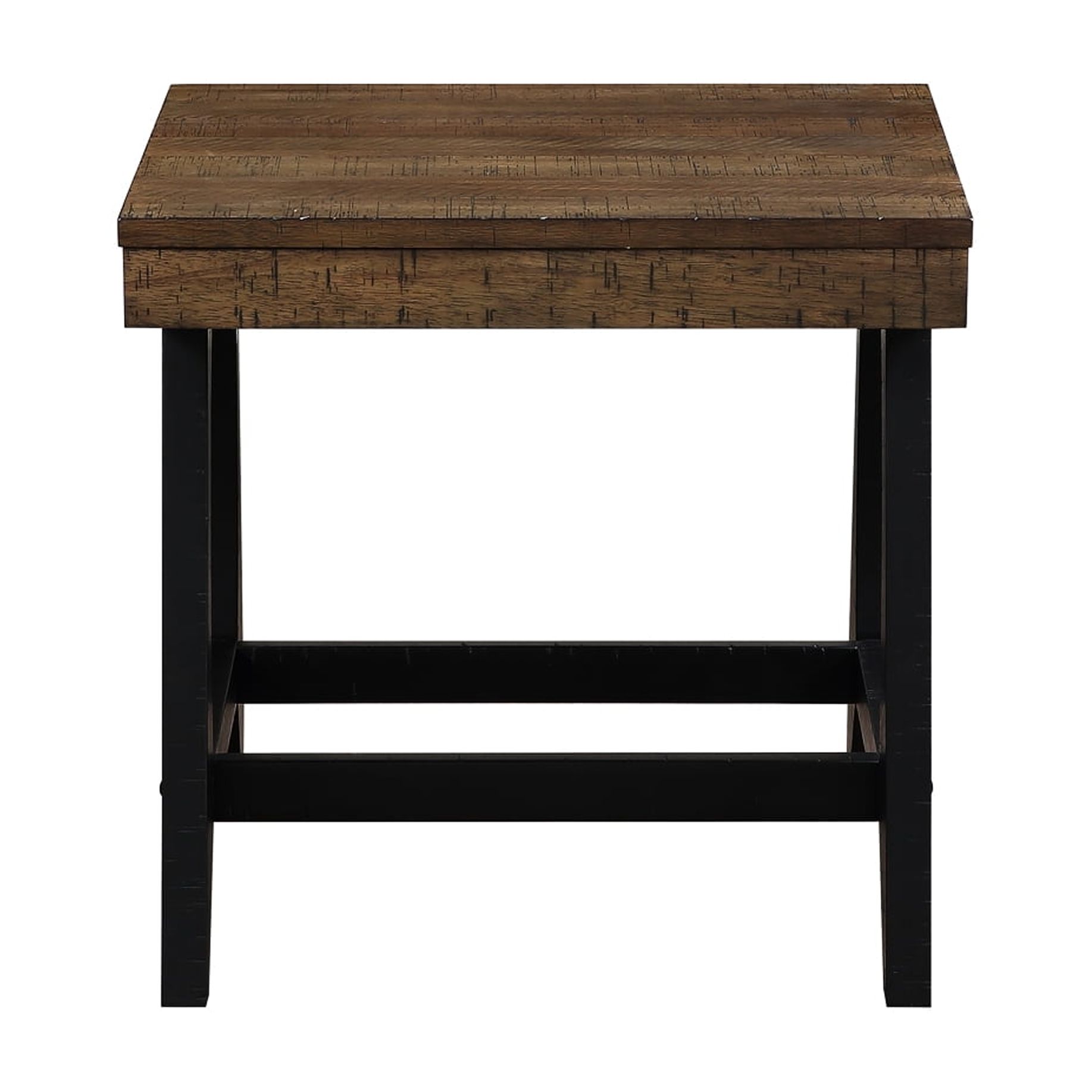 End Table, Brown, Plank Effect With Pin-mark Distressing, Hardwood ...