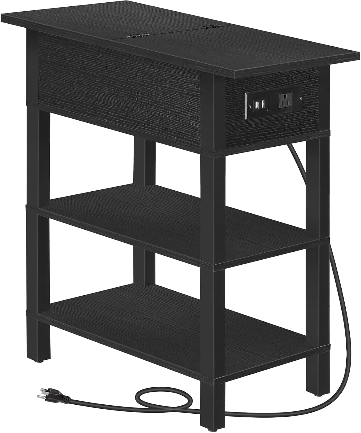 End Table with Charging Station, Flip Top Side Table with USB Ports ...