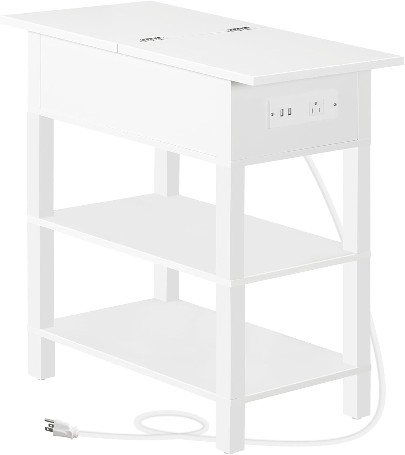 End Table with Charging Station, Flip Top Side Table with USB Ports ...