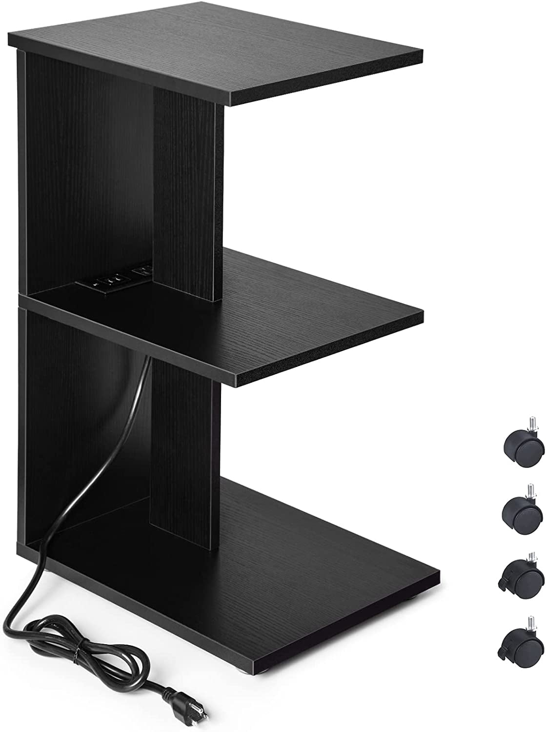Table with Charging Station, Narrow Side Tables for Small Spaces USB ...