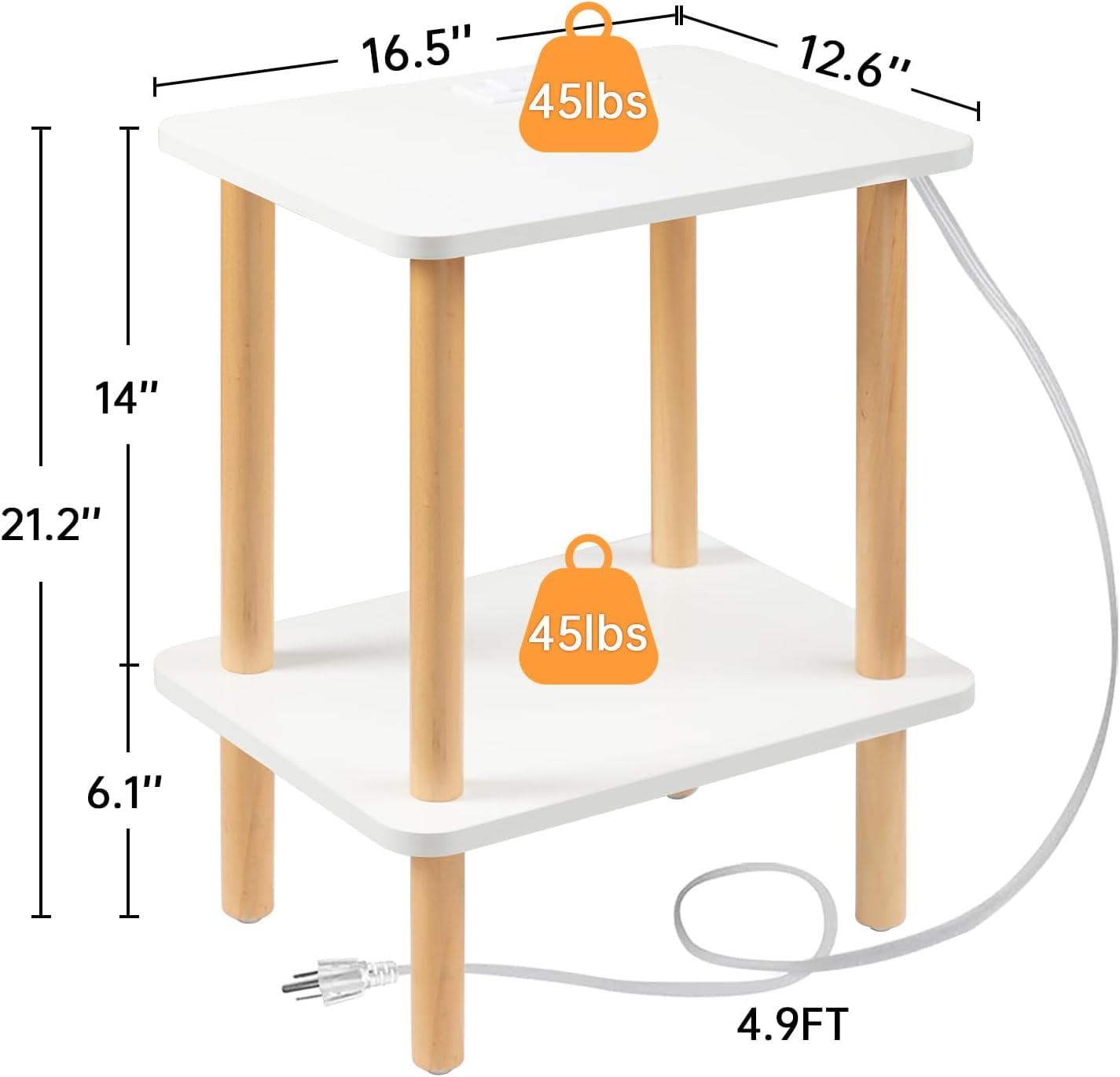 End Table with Charging Station, End Tables with USB Ports and Outlets ...