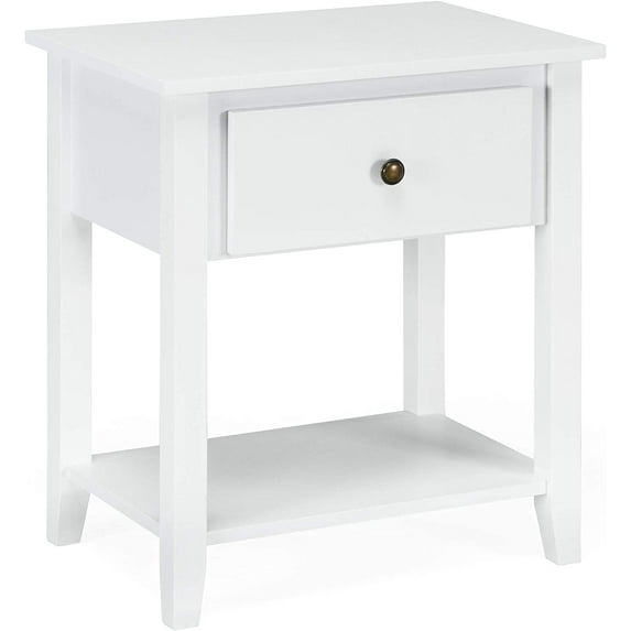 End Table with Drawer, Nightstand w/Drawer and Storage Shelf, Beside ...