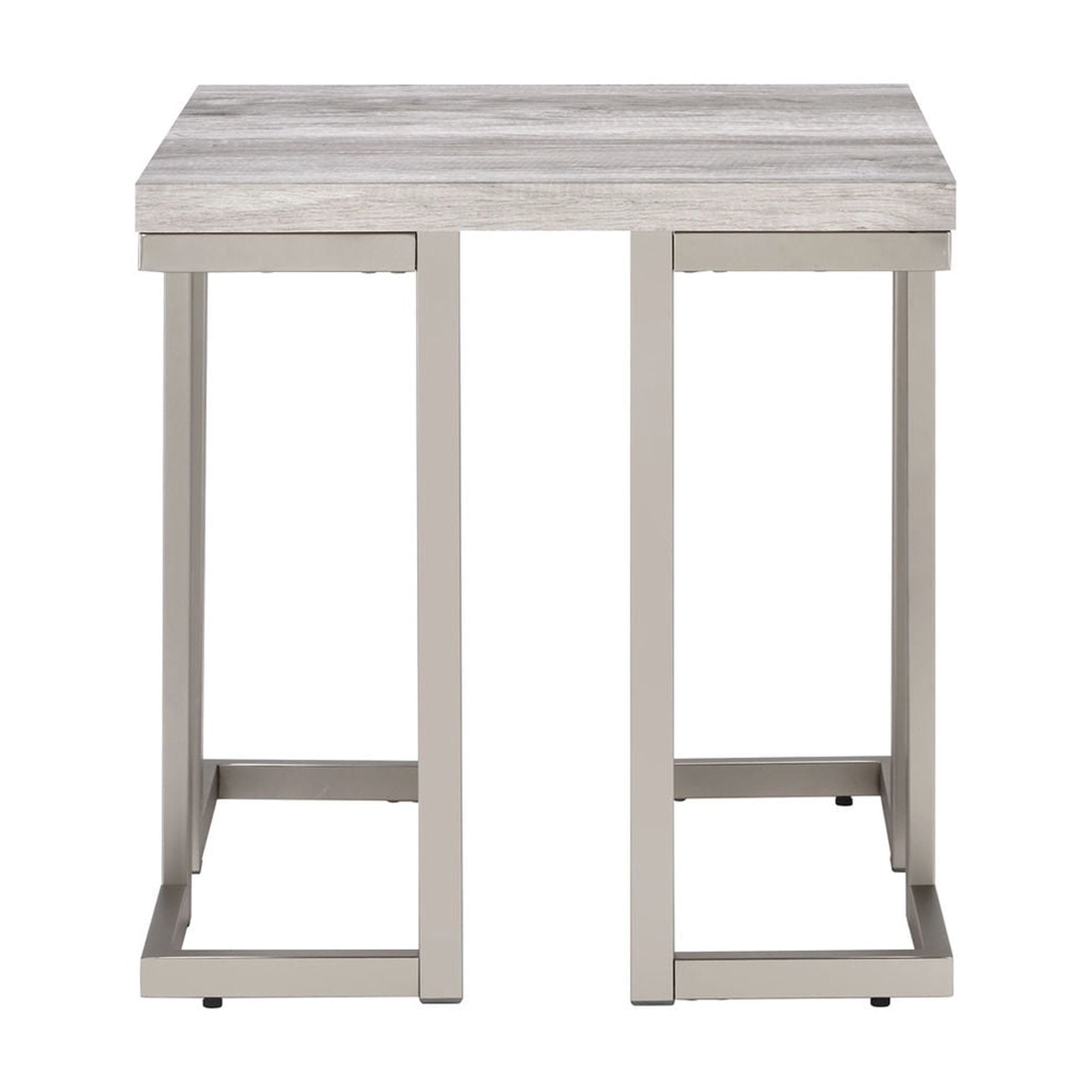 End Table | Grey Driftwood Top in Modern Rooms | Iron & PVC Laminate ...