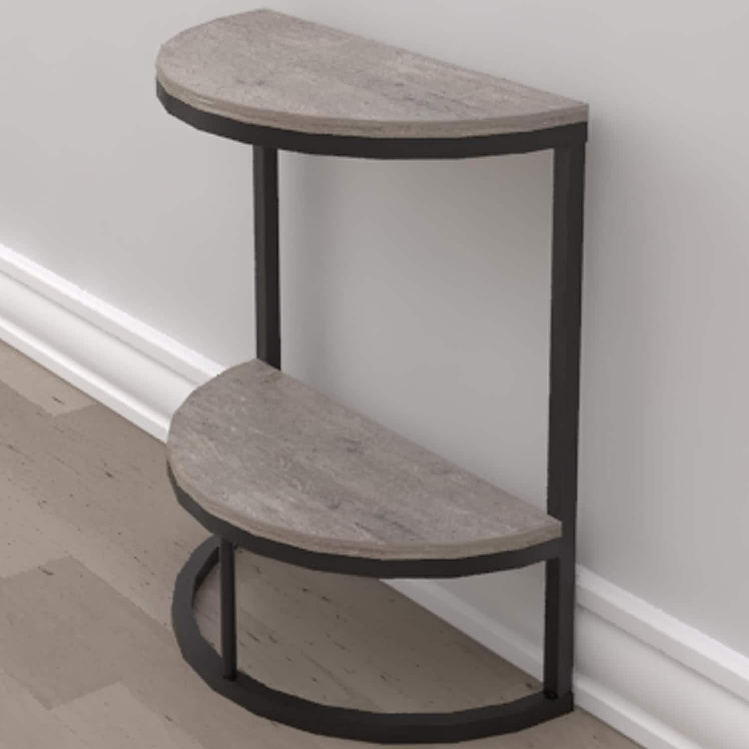 End Table Half Round, Narrow Side Table, Slim C Table for Sofa Couch ...