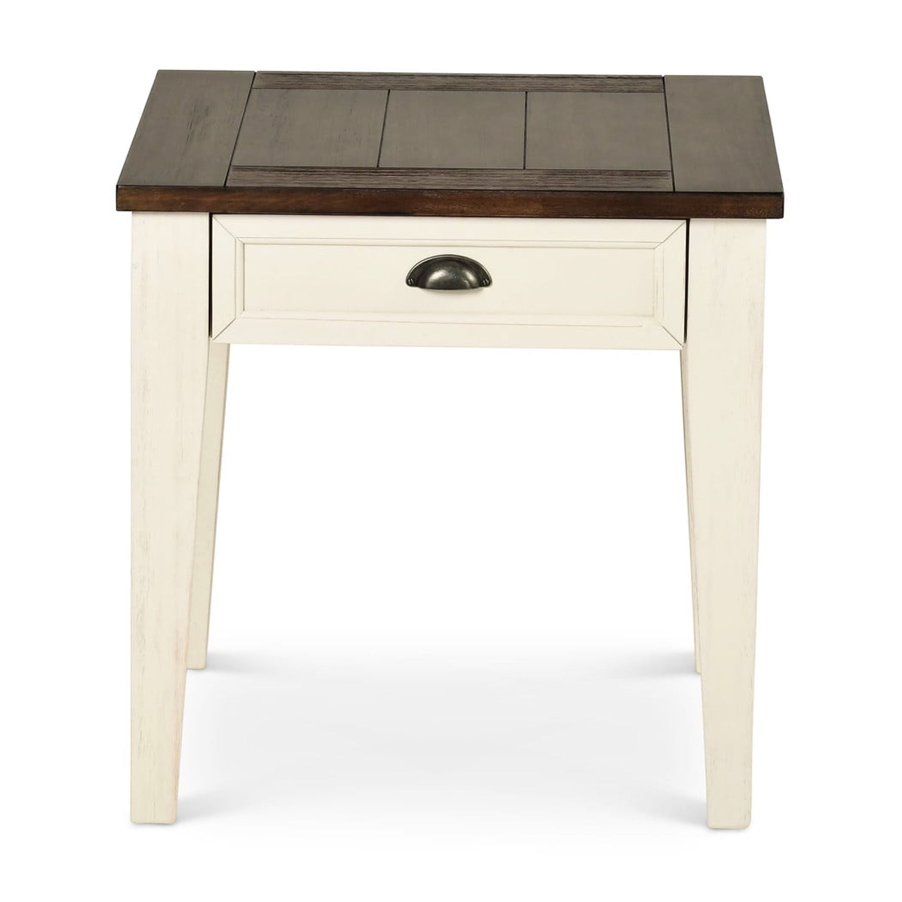 End Table In Dark Oak/white - Hardwood Solid & Veneer Integrated ...