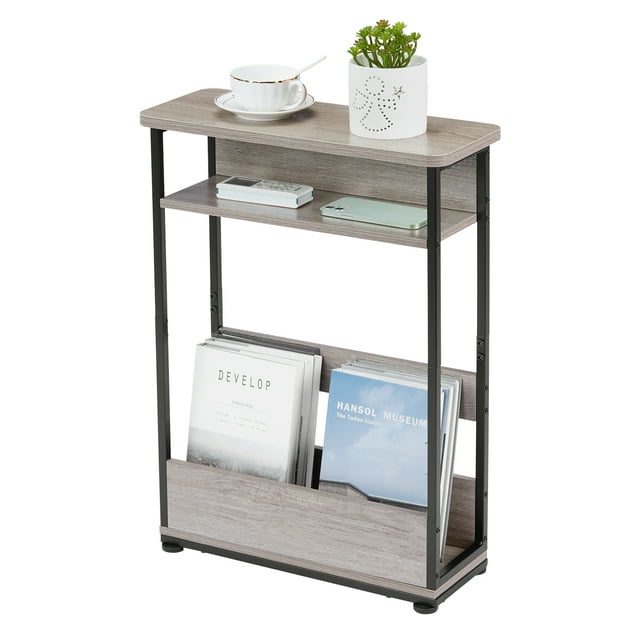 ZEXVIDA Indoor Modern Storage MDF Rectangular End Table, Oak - Walmart.com