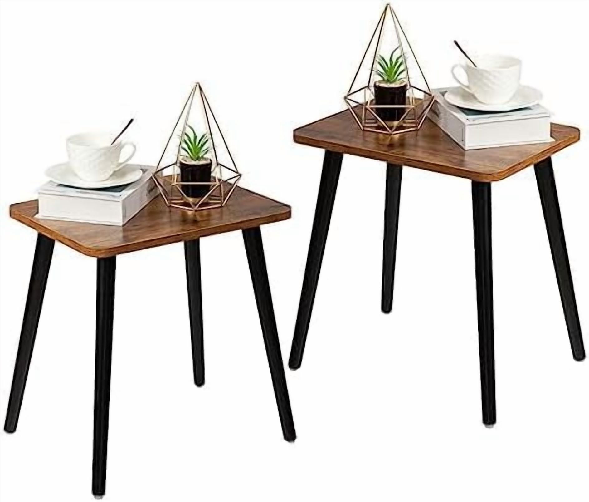 End Table Set of 2, Modern Wooden Side Table for Living Room, Bedroom ...
