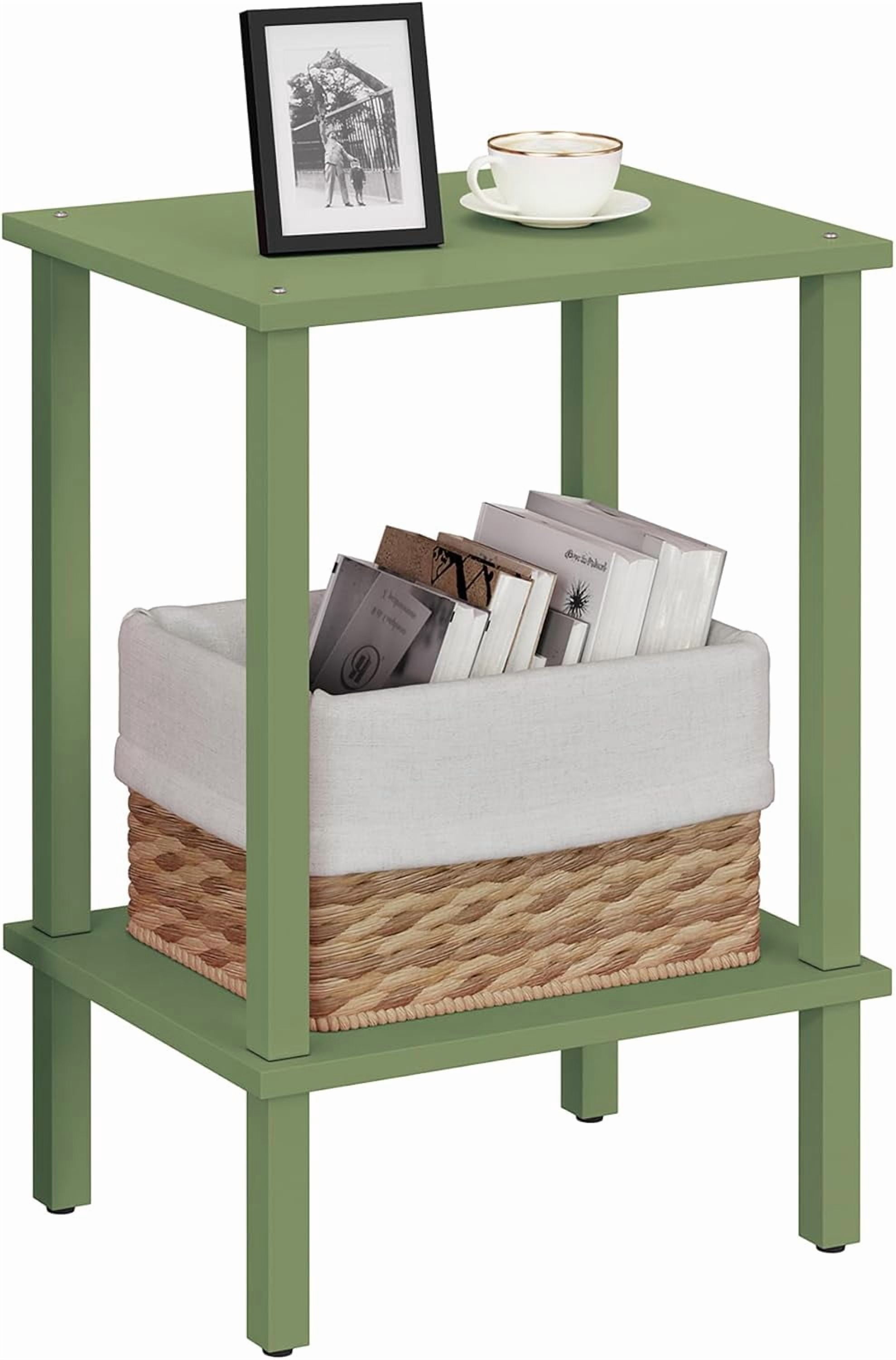 End Table, Set of 2, Side Table, Nightstand, 2-Tier Storage Shelf, Sofa ...