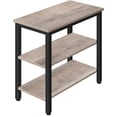 End Table, Simple Rustic Side Table with Storage Shelf, Narrow ...