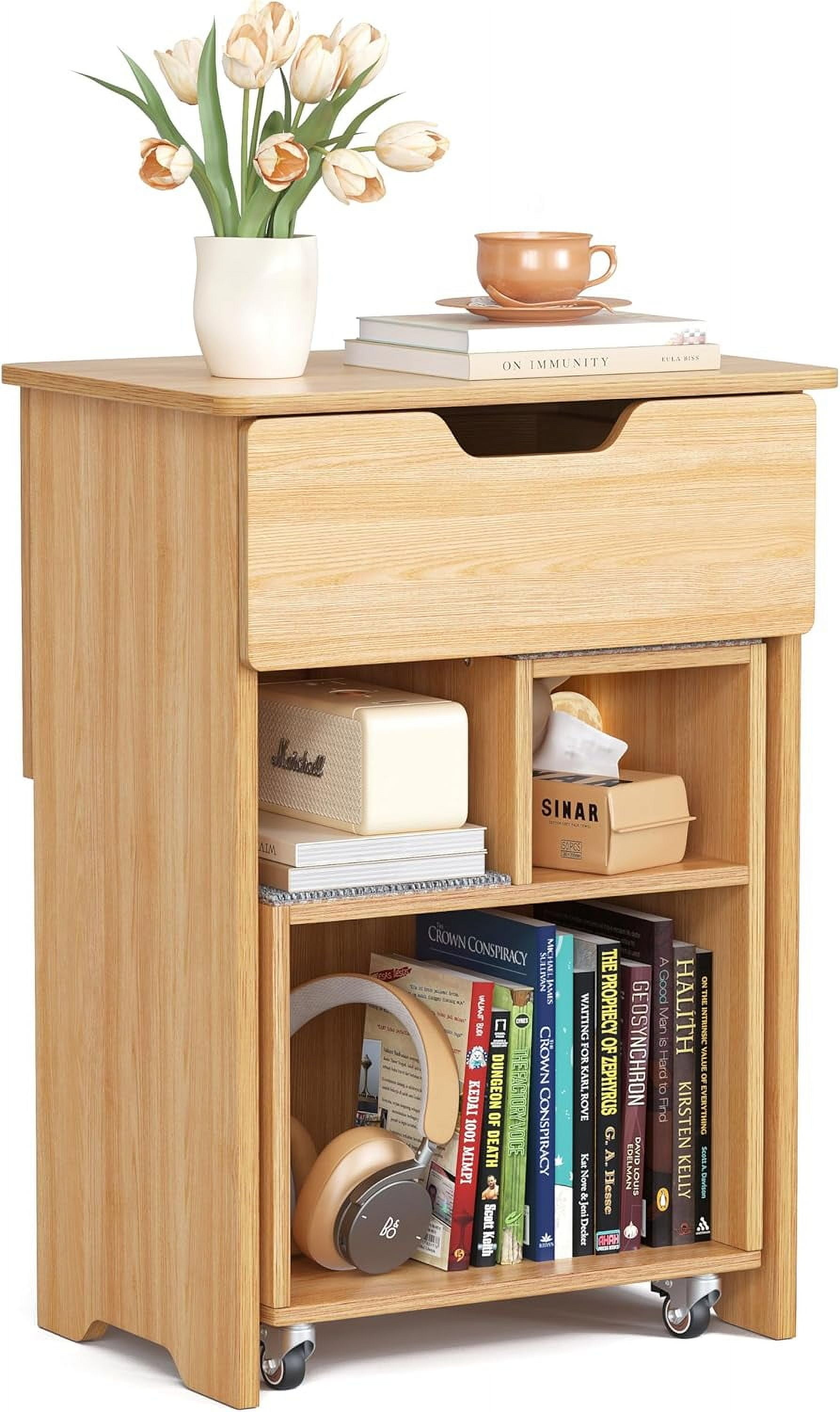 End Table Small Night Stand for Small Spaces Narrow Side Tables Bedside ...