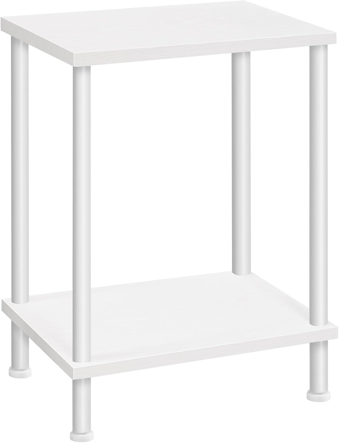 End Table, Small Side Table, Nightstand with 2-Layer Storage Shelves ...