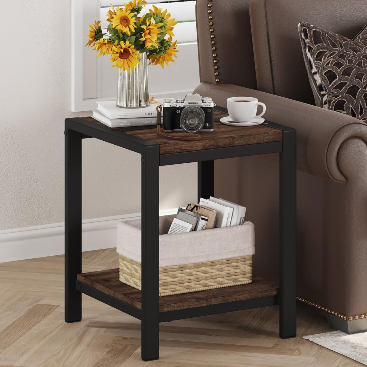 End Table, Small Side Table for Living Room, Night Stand, Bedside Table ...
