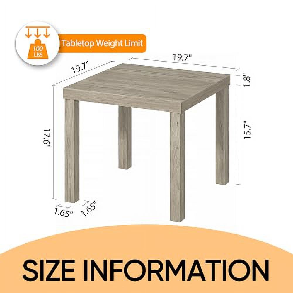 End Table Small Square Size Table, Modern Coffee Table Wooden Accent ...