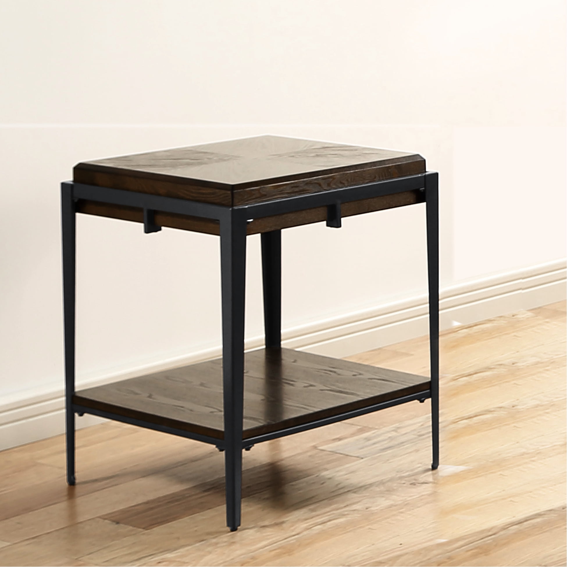 End Table In , Solid Wood + Combined With Iron Formation Integrated ...