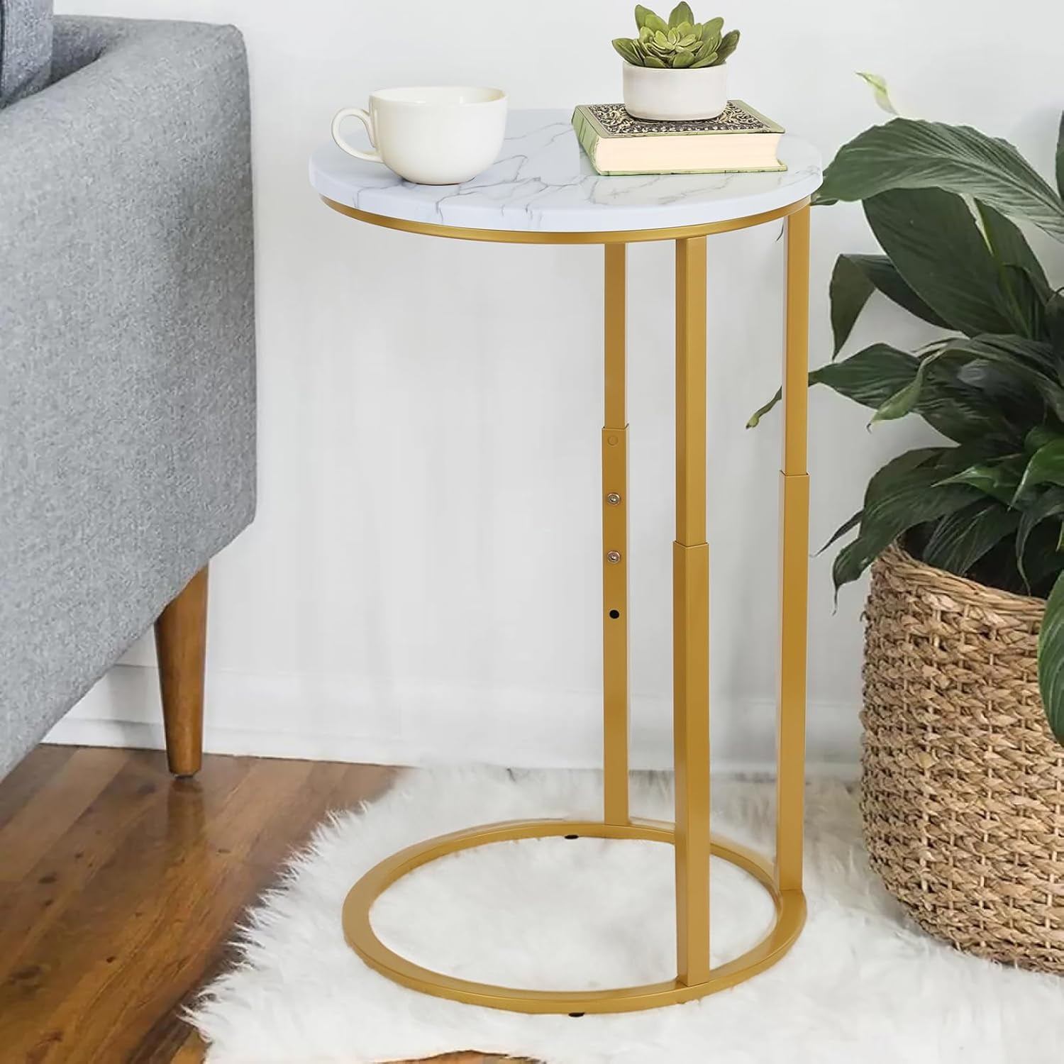 End Table, Sturdy Side Table for Couch Sofa Bedside Small Space,C Snack ...