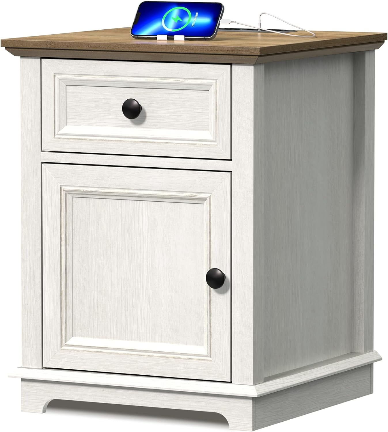 End Table with Charging Station, Fast Charge, End Table with Drawer ...