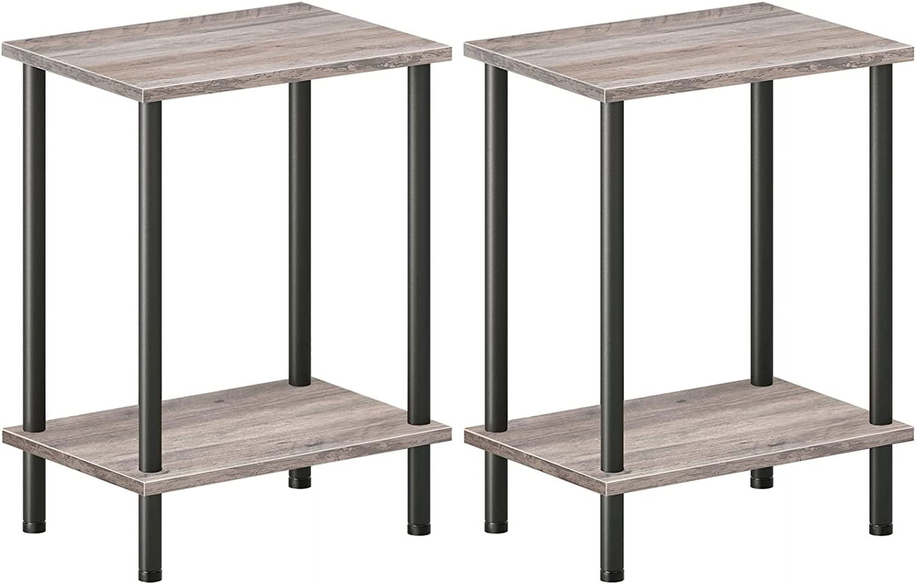 End Tables Set of 2, Small Side Table, Nightstand with 2-Layer Storage ...