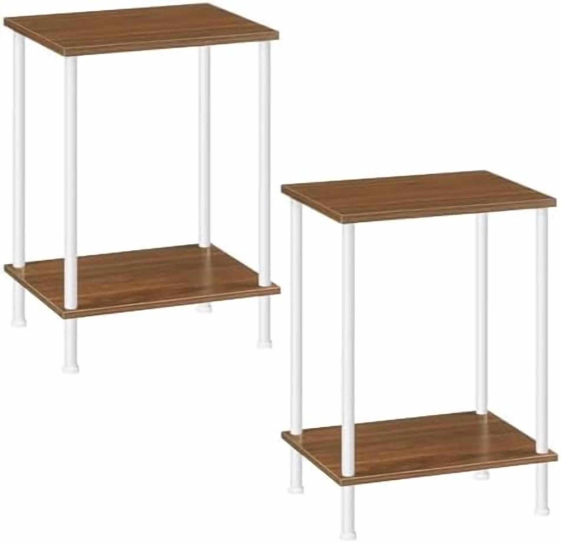 End Tables Set of 2, Small Side Table, Nightstand with 2-Layer Storage ...