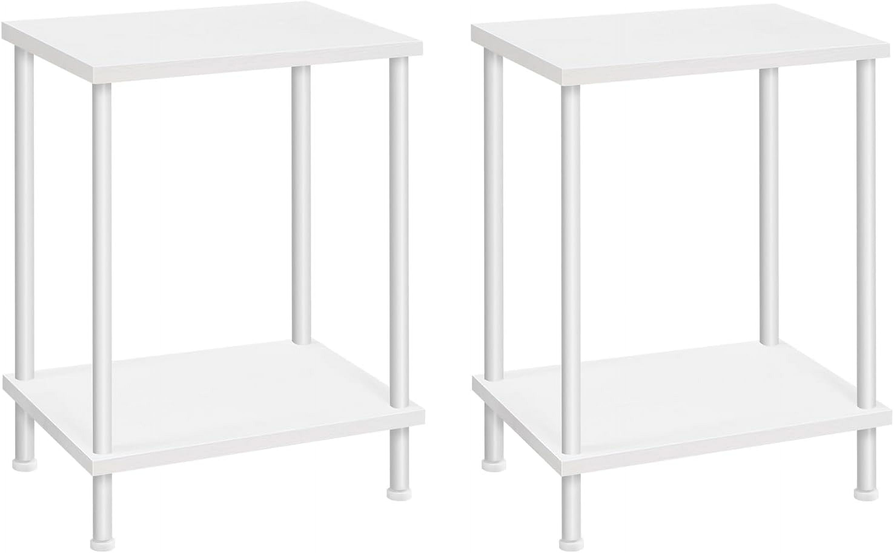 End Tables Set of 2, Small Side Table, Nightstand with 2-Layer Storage ...