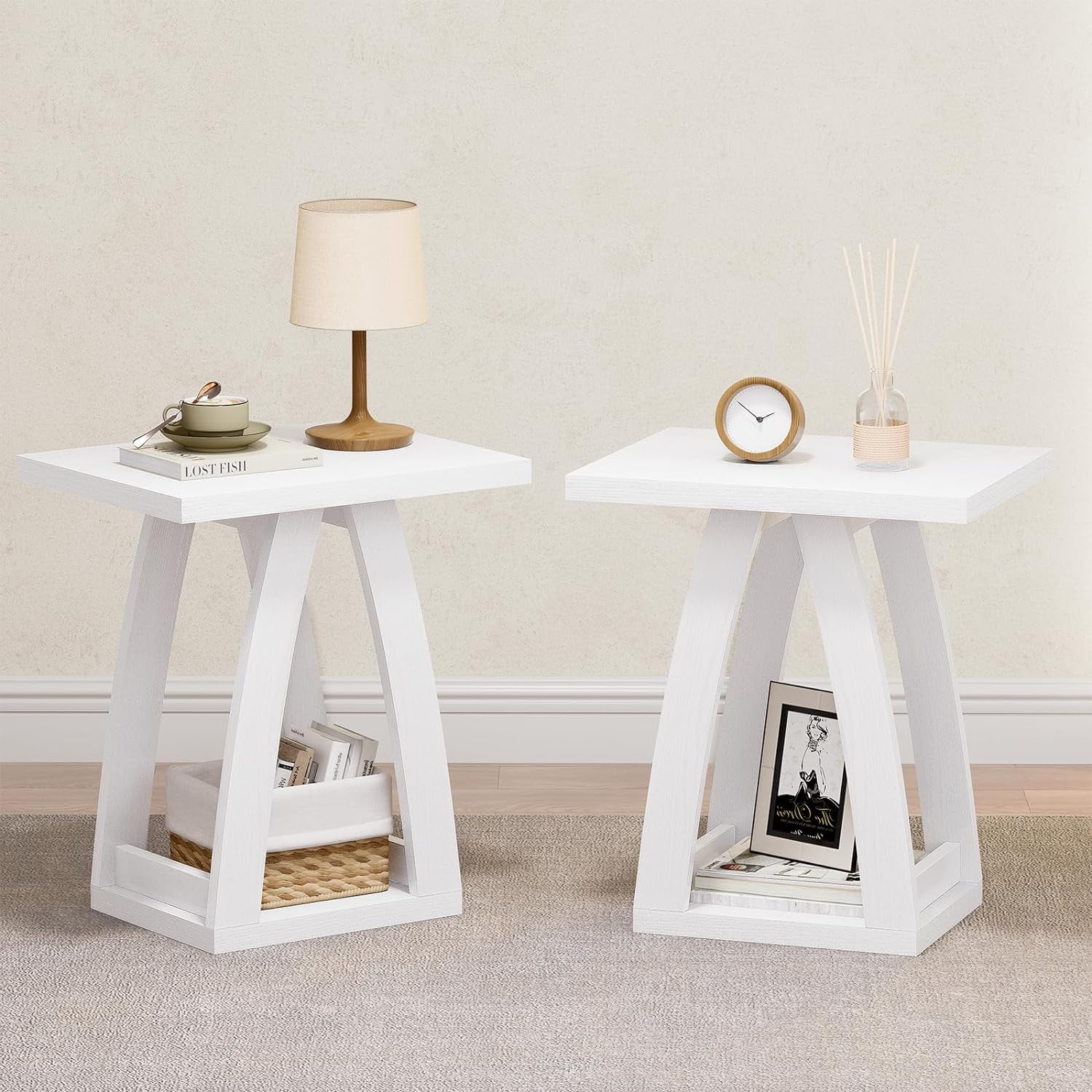 End Tables for Living Room, Side Table Beside Sofa, Nightstand for ...