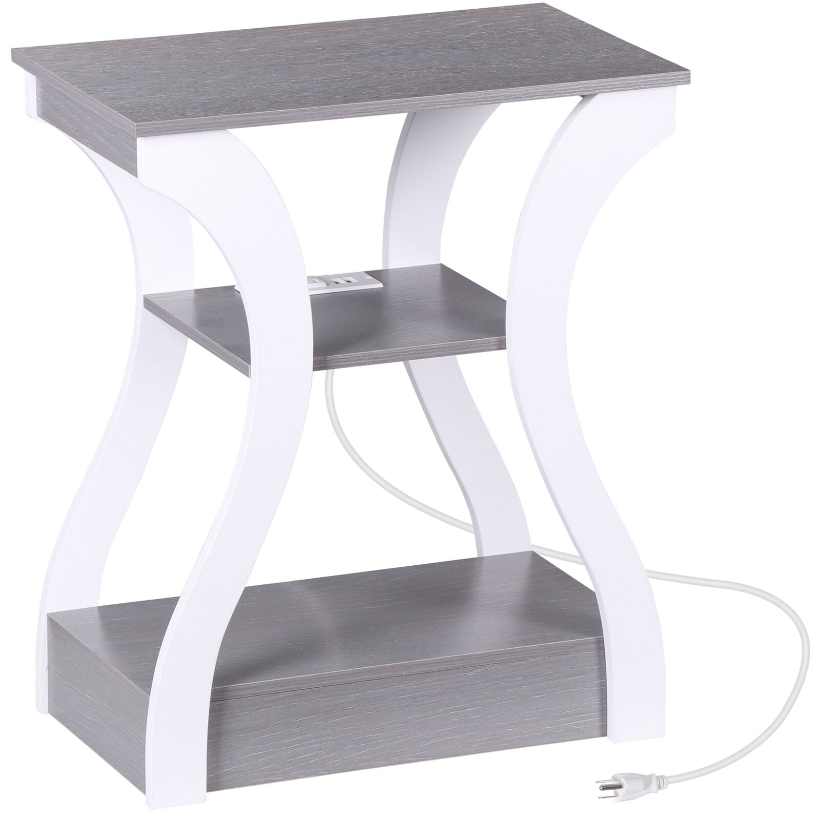 End Tables with Charging Station Side Table with USB Ports & Outlets ...