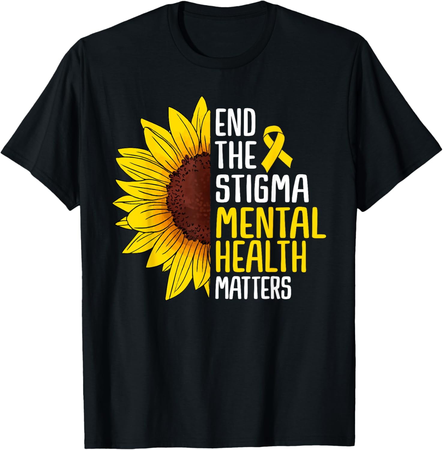 End The Stigma Mental Health Matters Mental Awareness T-Shirt mens t ...