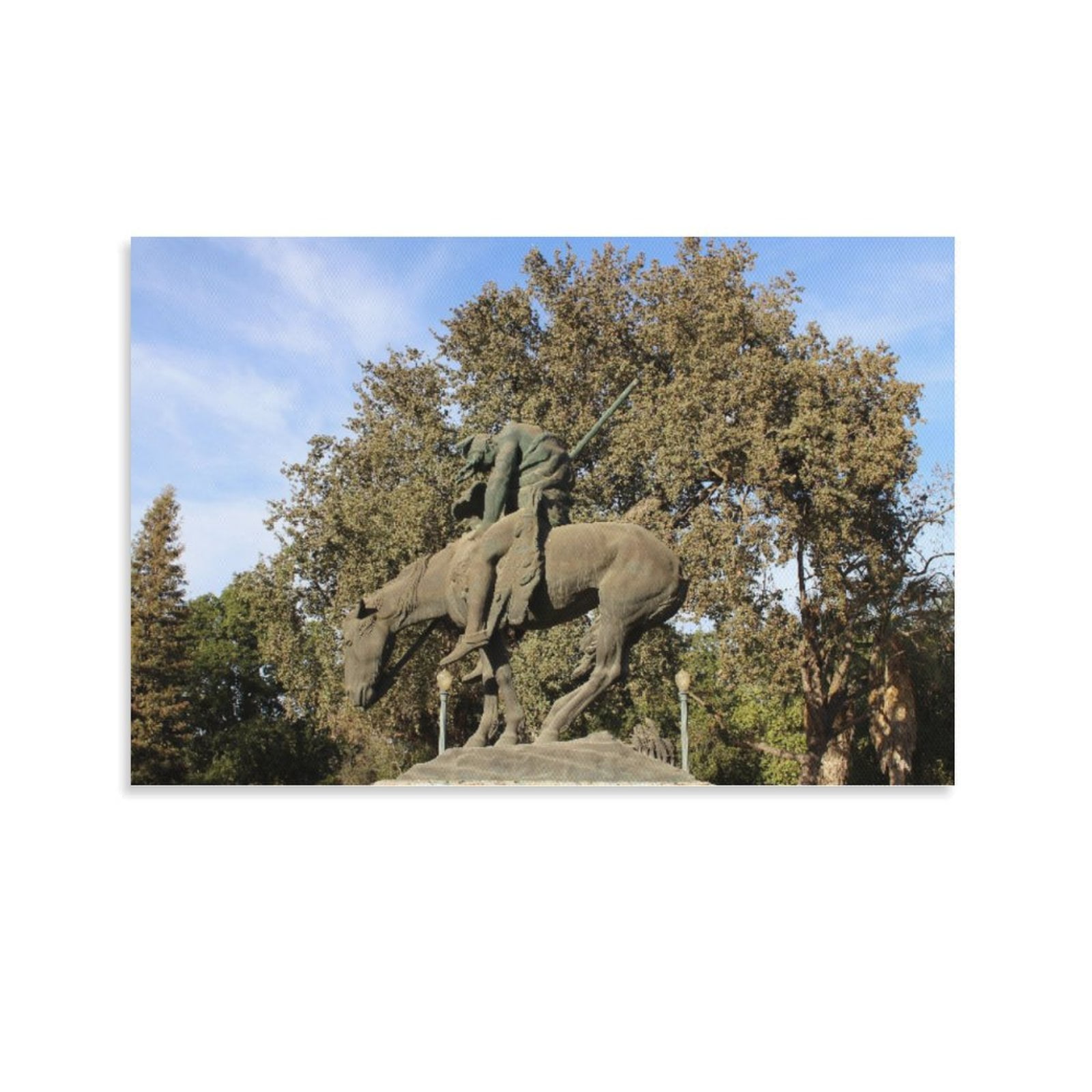 End Of The Trail Cowboy Native California Americans Monument Canvas Art ...