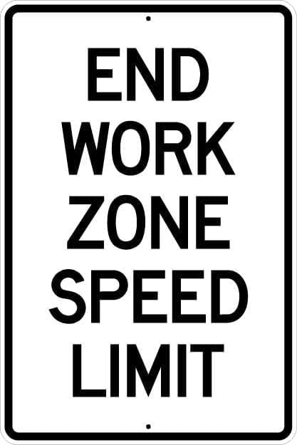 End Work Zone Speed Limit Sign Construction Signs Metal Sign Tin Sign ...
