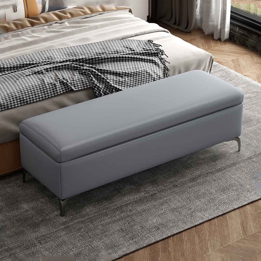End of Bed Bench with Storage,Entryway Hallway Shoes Bench,Leather ...