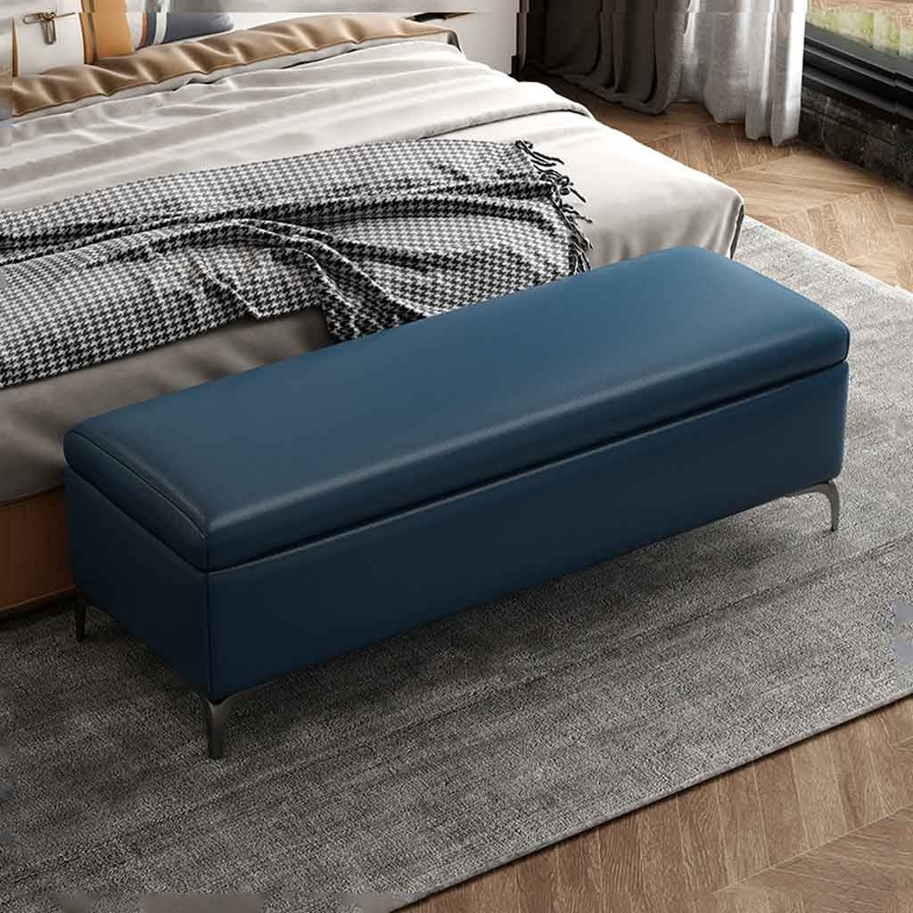End of Bed Bench with Storage,Entryway Hallway Shoes Bench,Leather ...