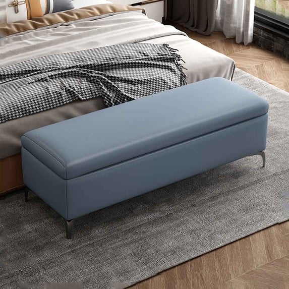 End of Bed Bench with Storage,Entryway Hallway Shoes Bench,Leather ...