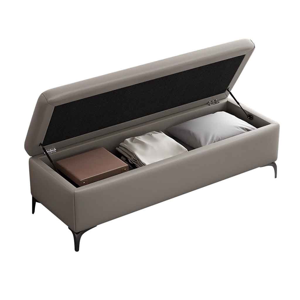 End of Bed Bench with Storage,Entryway Hallway Shoes Bench,Leather ...
