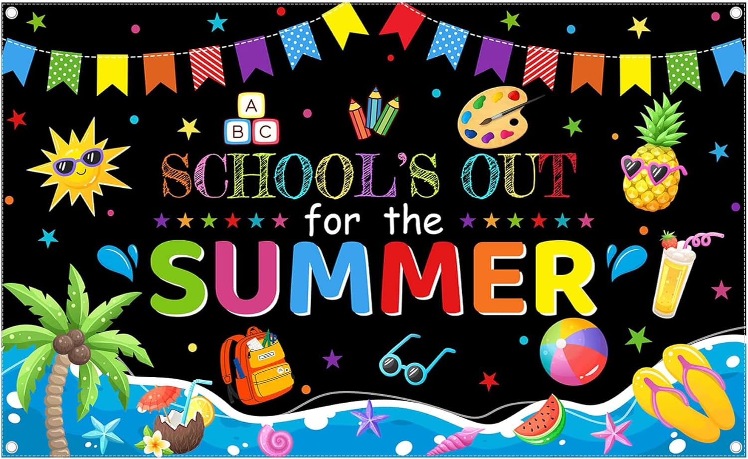 End of School Year Backdrop School's Out for The Summer Kids Class ...