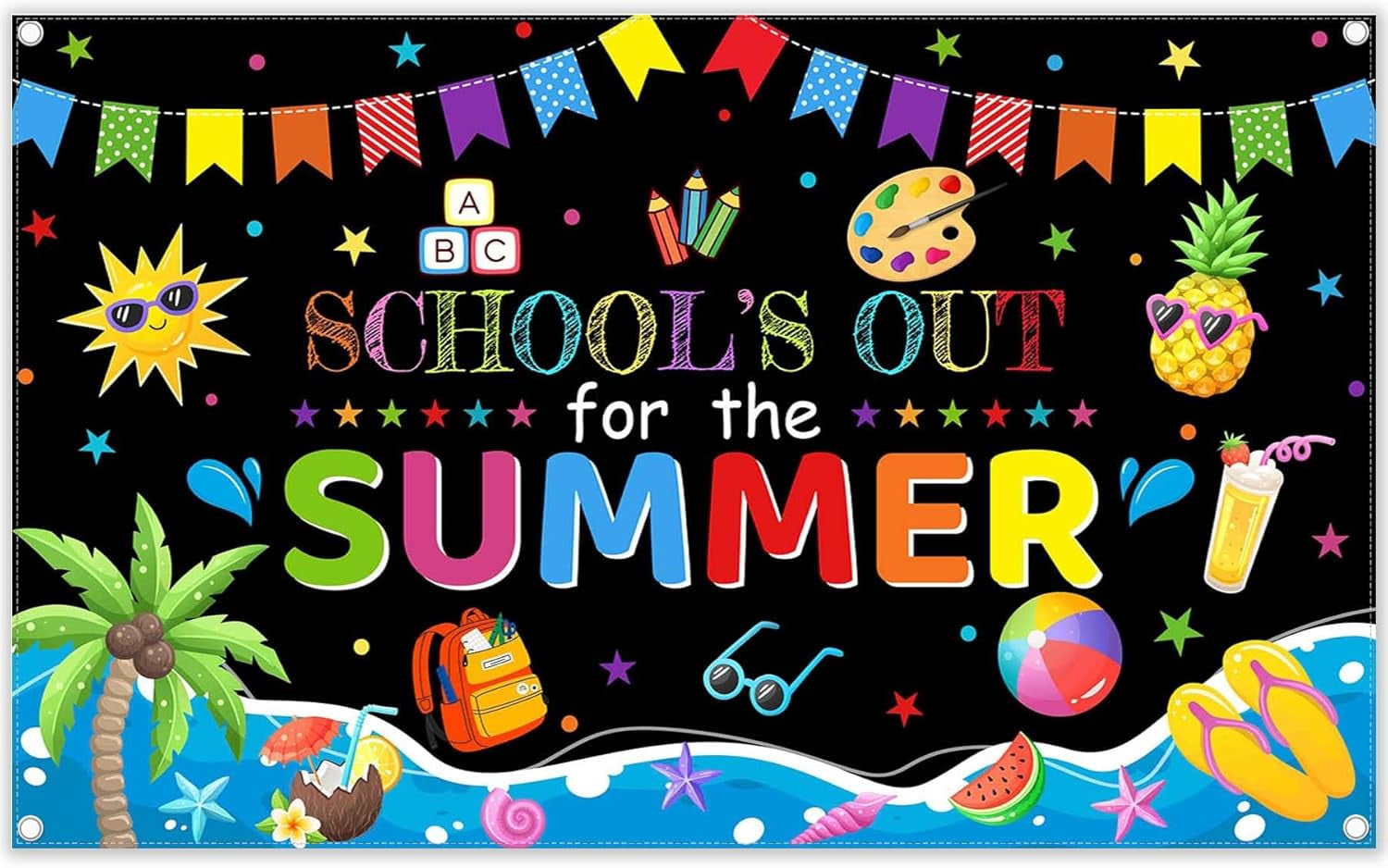 End of School Year Beautiful Backdrop School's Out for The Summer Kids ...