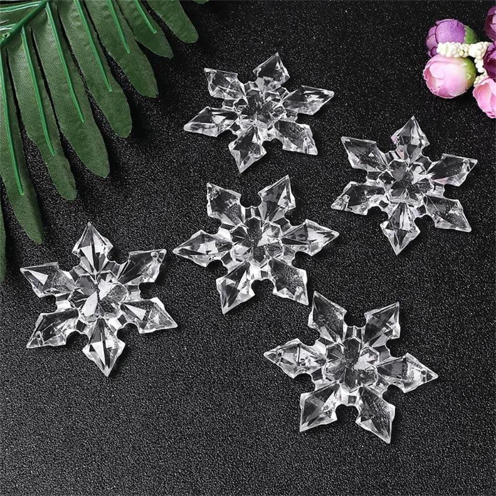 End of Season Sale 12 Six-Petal Acrylic Crystal Snowflake Christmas ...