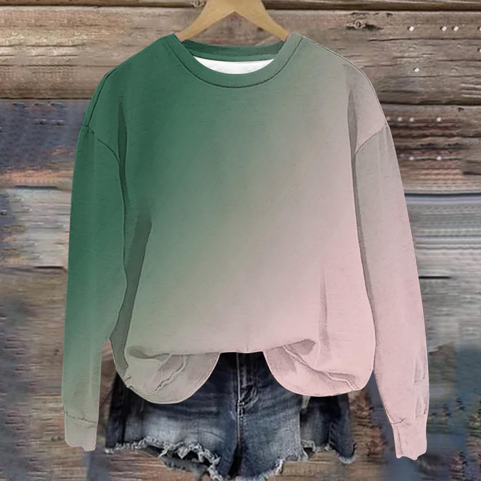 End-of-Season Sale Women's Casual Printed Round Neck Sweatshirt Long ...