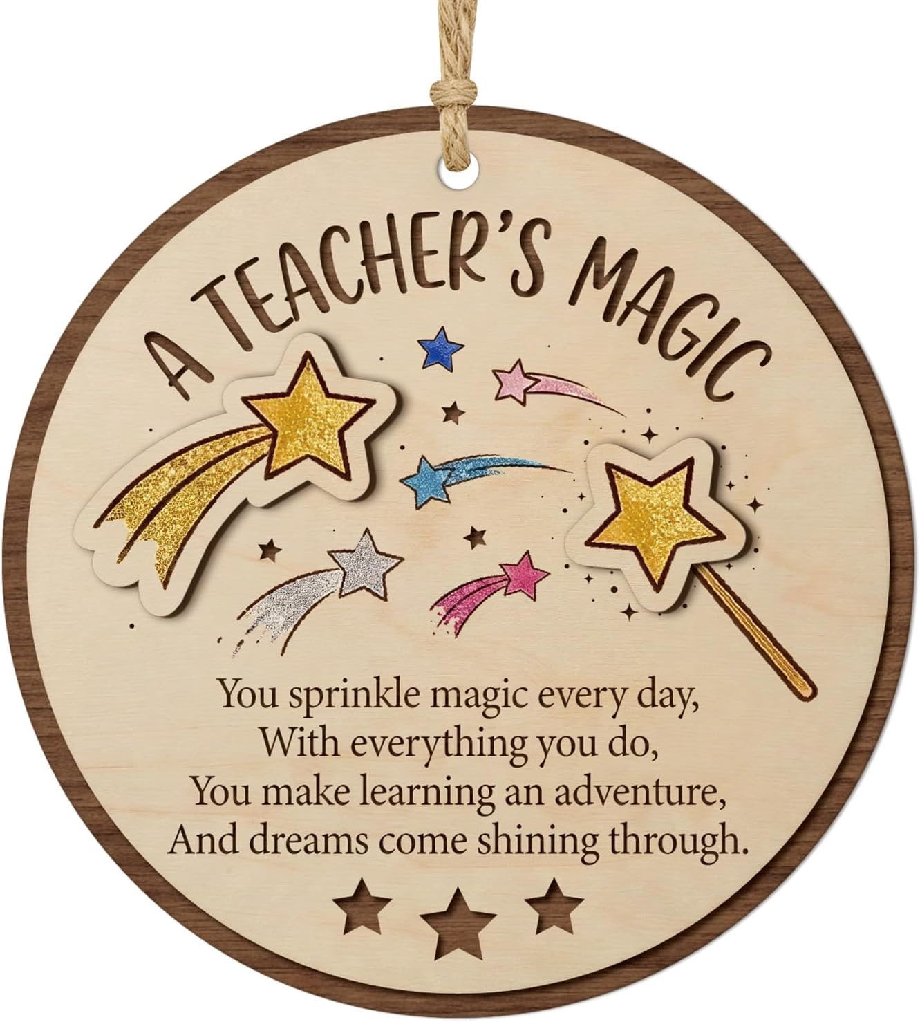 End of Year Gifts for Teachers Ornament - A Teacher's Magic Wooden ...