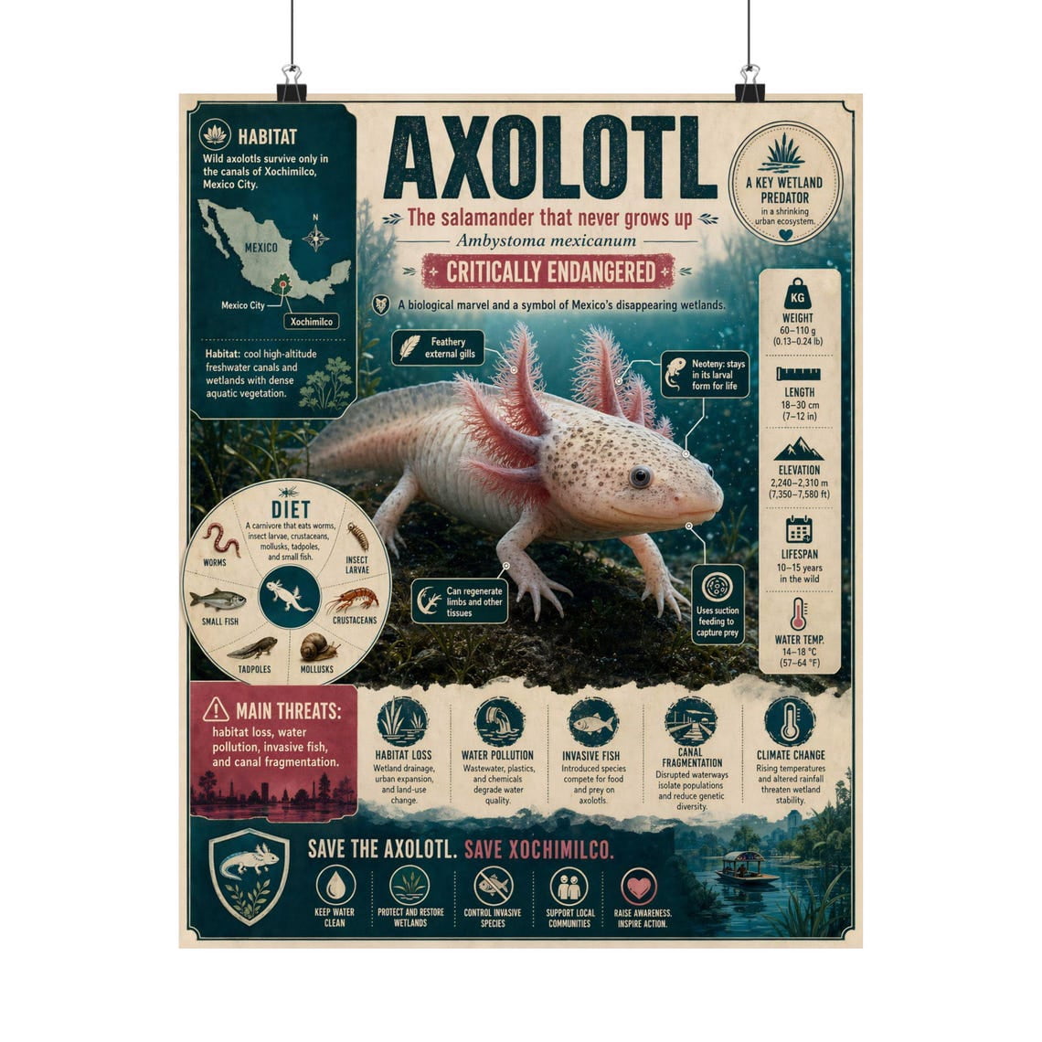 Endangered Animal Infographic Poster, Educational Wildlife Wall Art ...