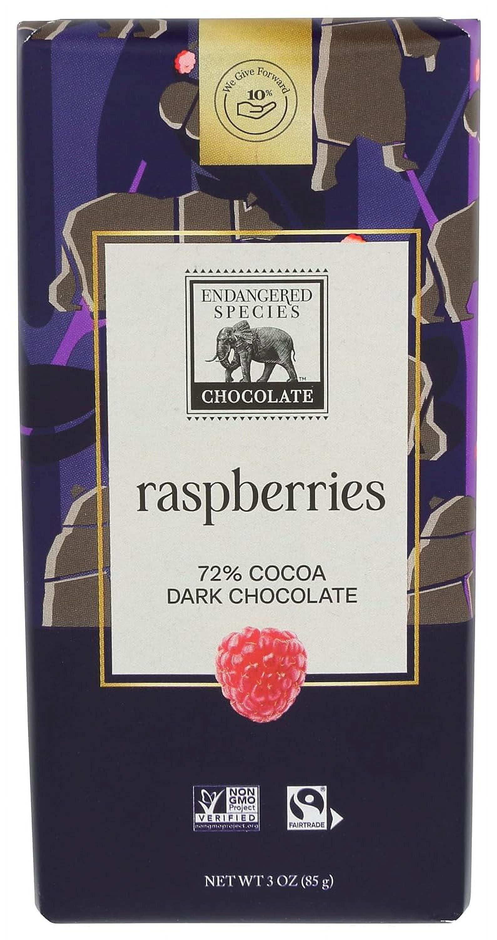 Endangered Species Chocolate Tart Raspberries Dark Chocolate Bar 72 ...