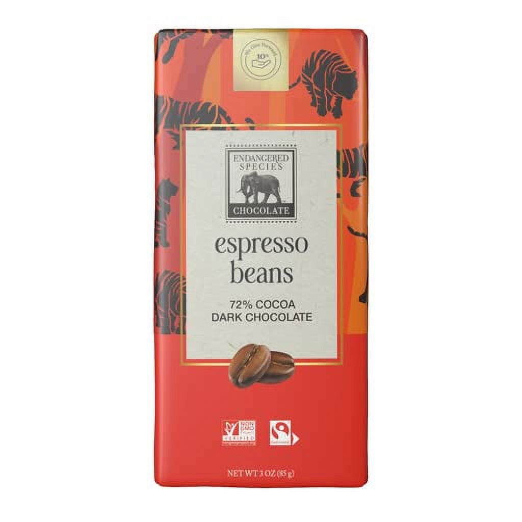 Endangered Species Chocolate Tiger Bar; Dark Chocolate with Expresso ...
